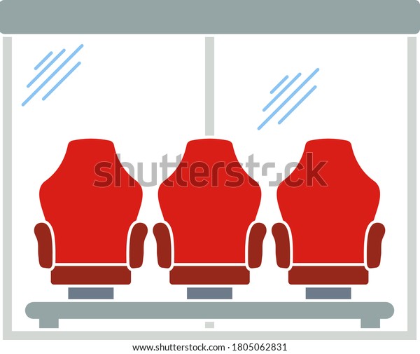 Soccer Players Bench Icon Flat Color Stok Vektör (Telifsiz) 1805062831 ...