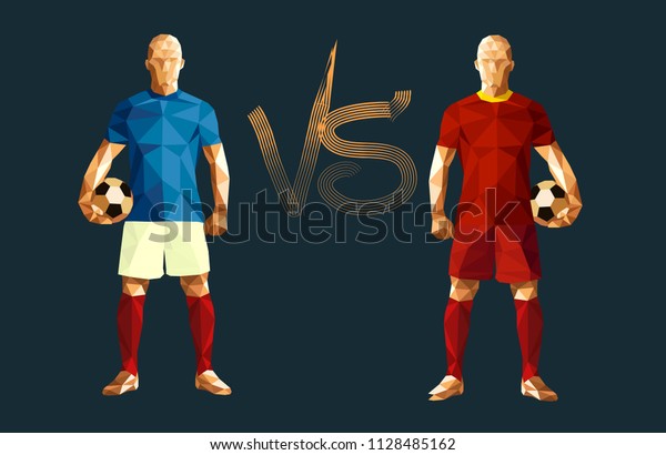 Soccer Players Versus Each Other Banner Stock Vector (Royalty Free ...