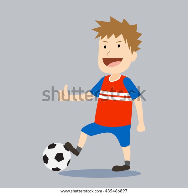 Soccer Red Blue Jersey Cartoon Character Stock Vector (Royalty Free ...