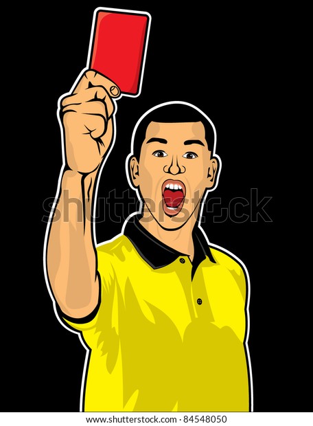 Soccer Referee Giving Red Card Football Stock Vector (Royalty Free ...