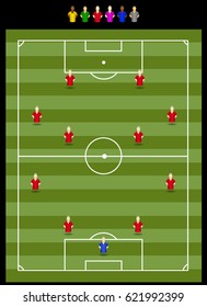 Soccer Strategy Formation Type Player Position Stock Vector (Royalty ...
