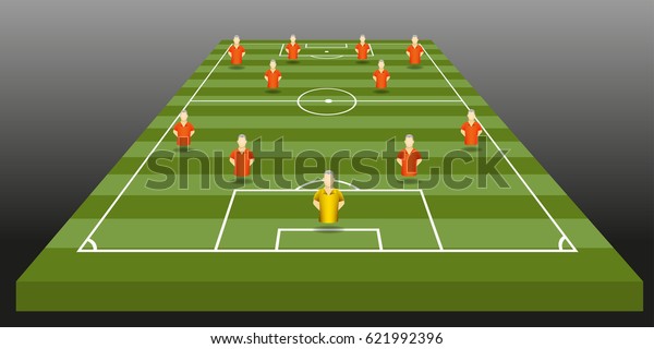 Soccer Strategy Formation Type Player Position Stock Vector (Royalty ...