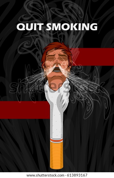 Social Awareness Concept Poster Quit Smoking Stock Vector (Royalty Free ...