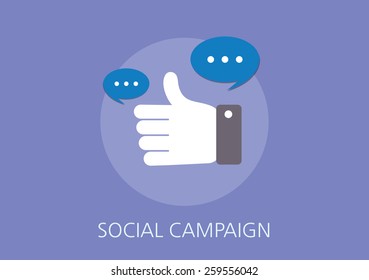 Social Campaign Concept Flat Icon Stock Vector (Royalty Free) 259556042 ...