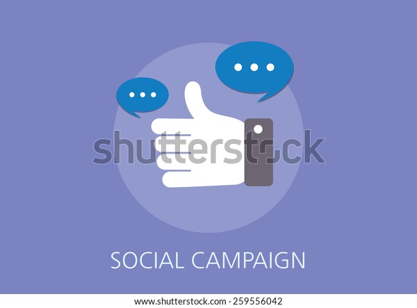 Social Campaign Concept Flat Icon Stock Vector (Royalty Free) 259556042