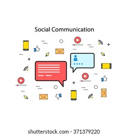 Social Communication Concept Stock Vector (Royalty Free) 371379220 ...