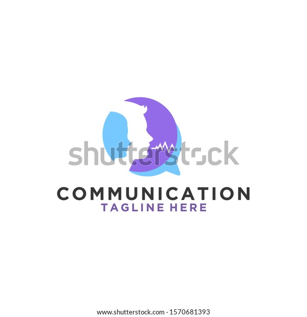 Social Communication Logo Template Human Head Stock Vector (Royalty ...