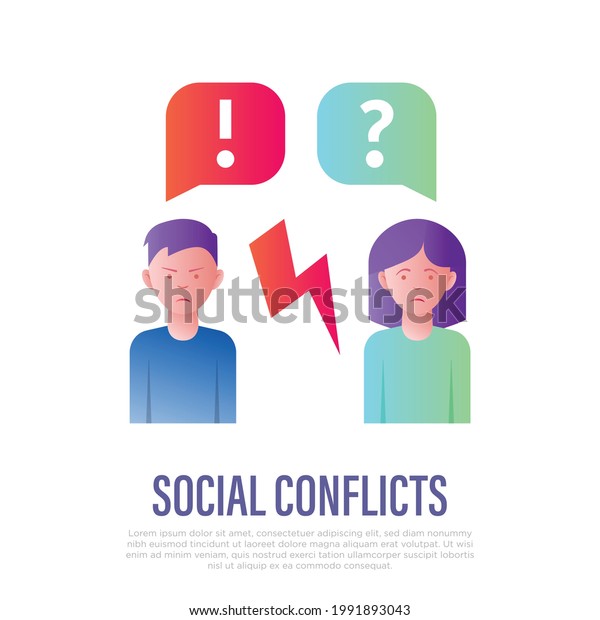 Social Conflict Gradient Icon Aggressive Behavior Stock Vector (Royalty ...