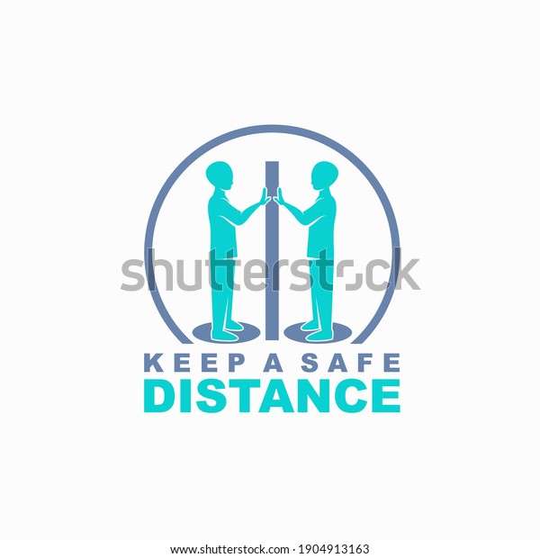 Social Distance Logo Design Vector Stock Vector (Royalty Free ...