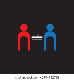 Social Distance Logo Vector Template Stock Vector (Royalty Free ...