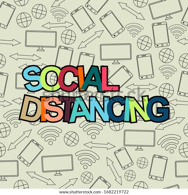 Social Distancing Background Template Social Distancing Stock Vector ...