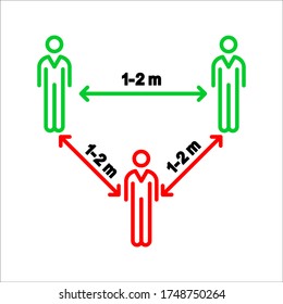 Social Distancing Icon Keep 12 Meter Stock Vector (Royalty Free ...