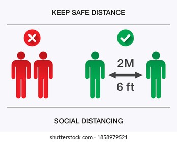 Social Distancing Icon Keep Distance Stop Stock Vector (Royalty Free ...