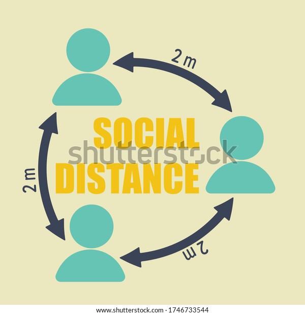 Social Distancing Illustration Simple Man Arrow Stock Vector (Royalty ...
