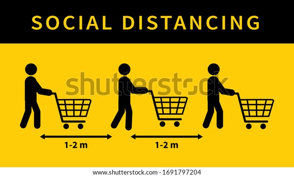Social Distancing Keep 12 Meter Distance Stock Vector (Royalty Free ...