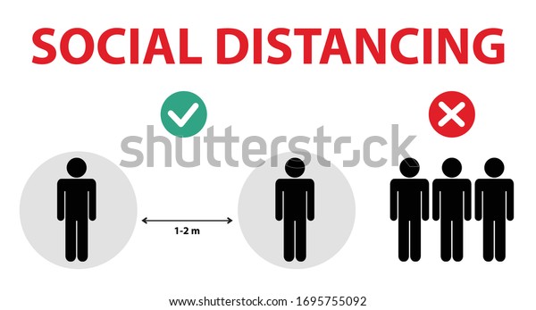 Social Distancing Keep 12 Meter Distance Stock Vector (Royalty Free ...