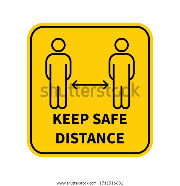Social Distancing Keep 12 Meter Distance Stock Vector (Royalty Free ...