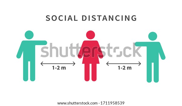 Social Distancing Keep 12 Meter Distance Stock Vector (Royalty Free ...