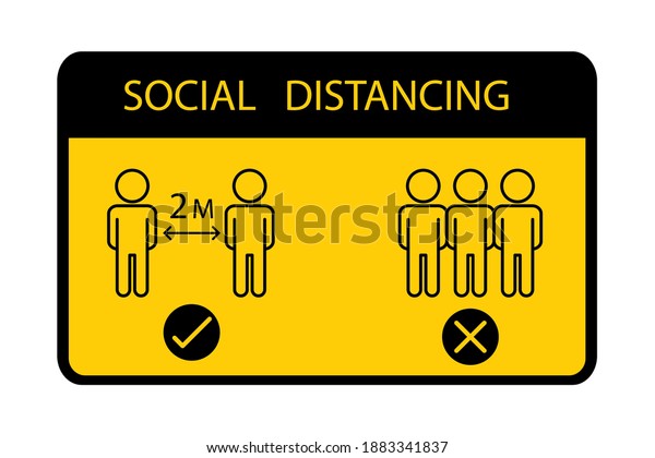 Social Distancing Keep 12 Meter Distance Stock Vector (Royalty Free ...