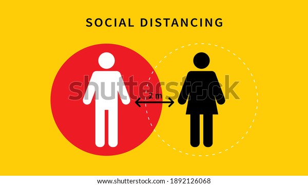 Social Distancing Keep 12 Meter Distance Stock Vector (Royalty Free ...