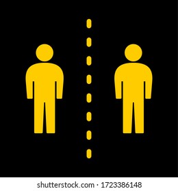 Social Distancing People Icon Vector Image Stock Vector (Royalty Free ...