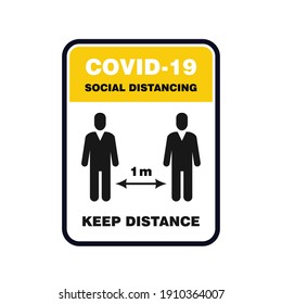 Social Distancing Sign Please Keep Distance Stock Vector (Royalty Free ...