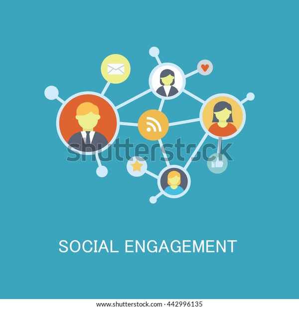 Social Engagement Vector Icon Stock Vector (Royalty Free) 442996135