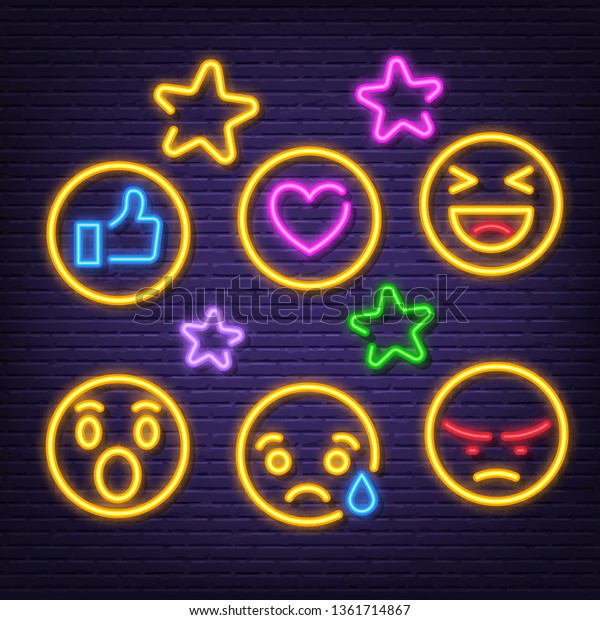 2,080 Neon Emoji Images, Stock Photos & Vectors | Shutterstock