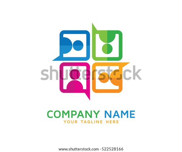 Social Group Chat Logo Design Template Stock Vector (Royalty Free ...
