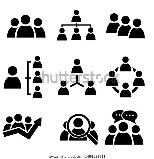 Social Group Icons Vector Set Communication 스톡 벡터(로열티 프리) 1484116811