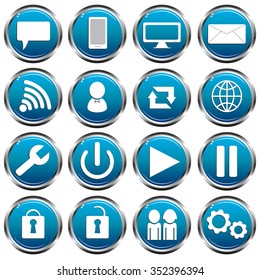 Social Icons Blue Stock Vector (Royalty Free) 352396394 | Shutterstock