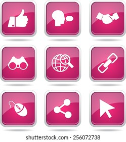 Social Internet Square Vector Pink Icon Stock Vector (Royalty Free ...