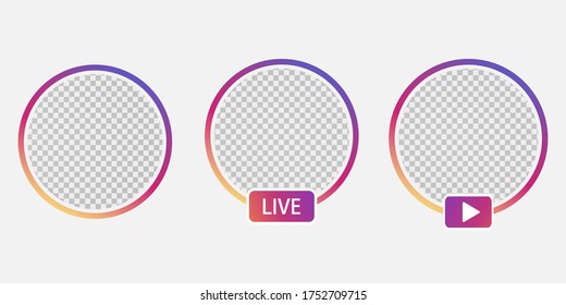 Instagram Story Live Stream New Story Stock Vector (Royalty Free ...