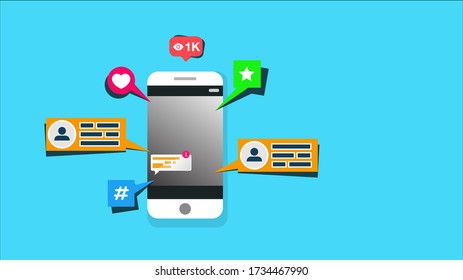 Social Media Chat Concept Flat Design Stock Vector (Royalty Free ...