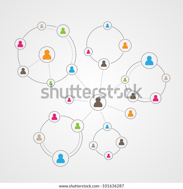 Social Media Circles Network Illustration Vector Stock Vector (Royalty ...