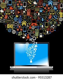 Social Media Communication Global Computer Networks Stock Vector ...