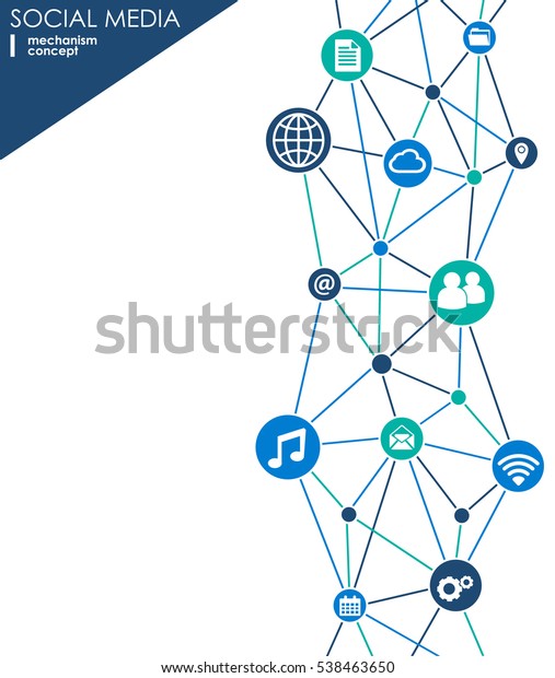 Social Media Connection Concept Abstract Background Stock Vector ...