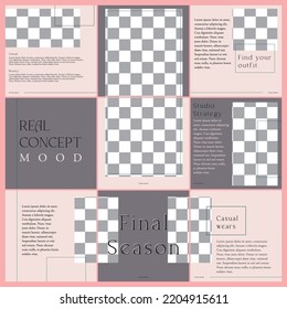 Social Media Feed Editable Template Endless Stock Vector (Royalty Free ...