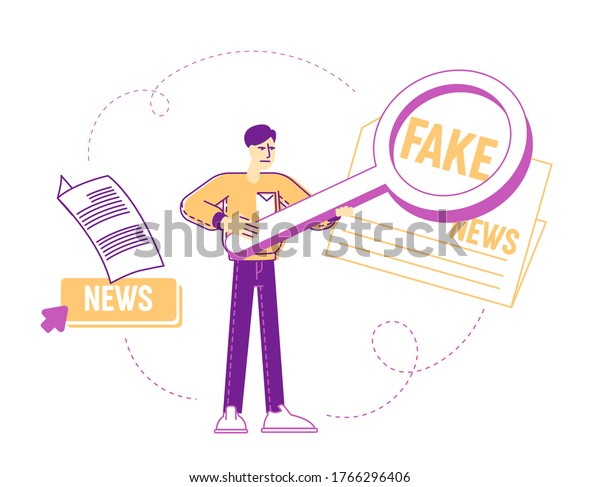 Social Media Forgery Information Concept Male Stock Vector (Royalty ...