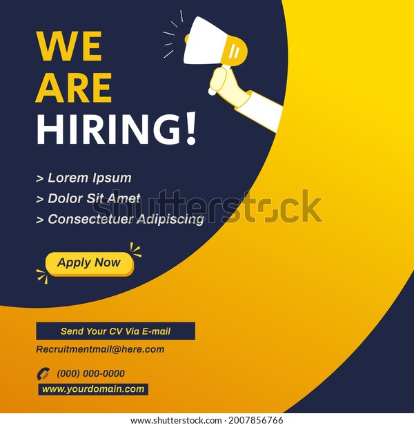 Social Media Post Design Job Recruitment Stock Vector (Royalty Free ...