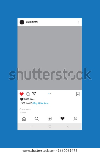 Social Media Post Frame Gray Background Stock Vector (Royalty Free ...