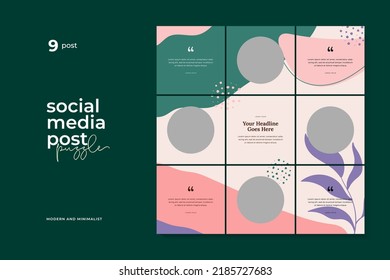 Social Media Post Puzzle Template Vector Stock Vector (Royalty Free ...