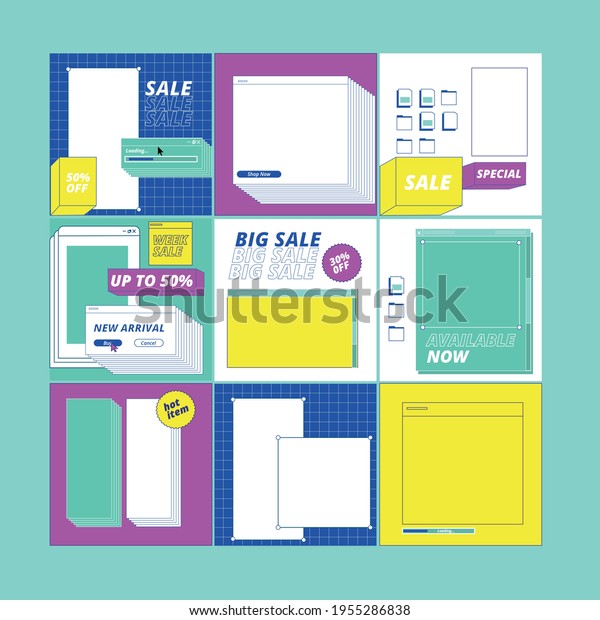 Social Media Post Retro Computer Style Stock Vector (Royalty Free ...