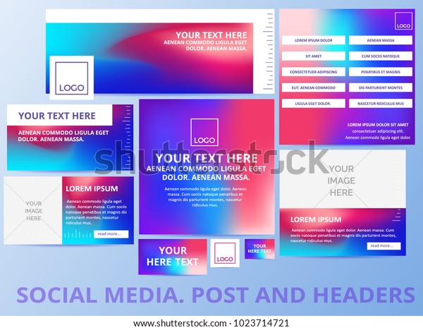 Social Media Posts Header Banner Retro Stock Vector (Royalty Free ...