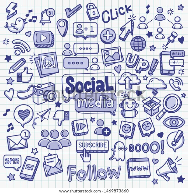 Social Media Related Object Element Collection Stock Vector (Royalty ...