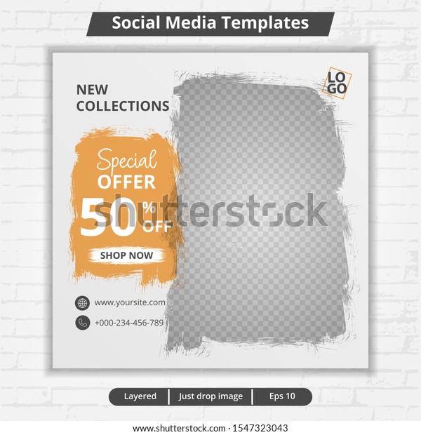 Social Media Template Abstract Social Media Stock Vector (Royalty Free ...