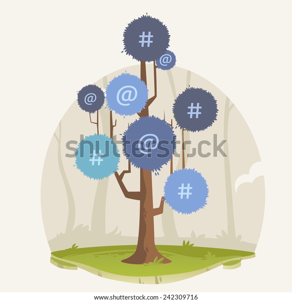 Social Media Tree Stock Vector (Royalty Free) 242309716 | Shutterstock