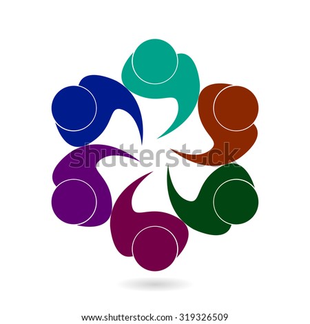 Social Network Logo Group 6 People Stock Vector (Royalty Free ...