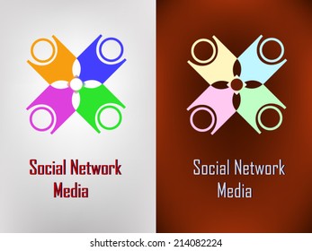 Social Network Media Logo Design Stock Vector (Royalty Free) 214082224 ...