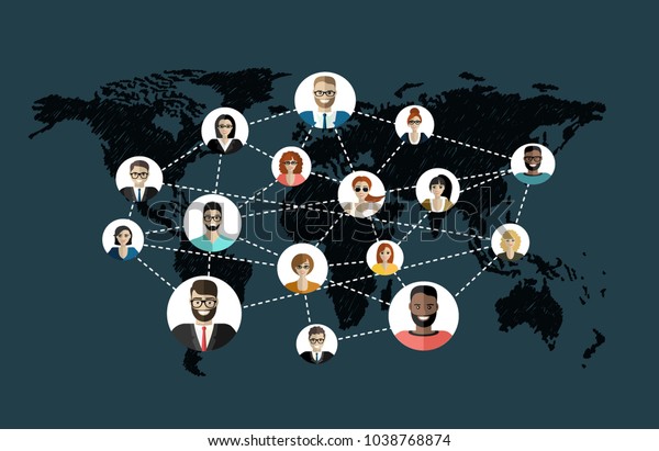Social Network People Connecting All Over Stock Vector (Royalty Free ...